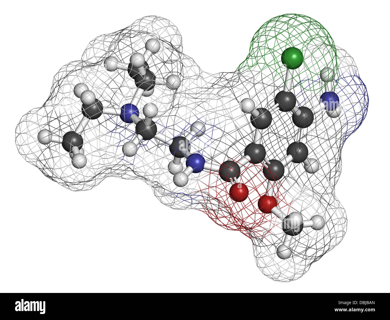 Metoclopramide nausea and vomiting treatment drug, chemical structure ...