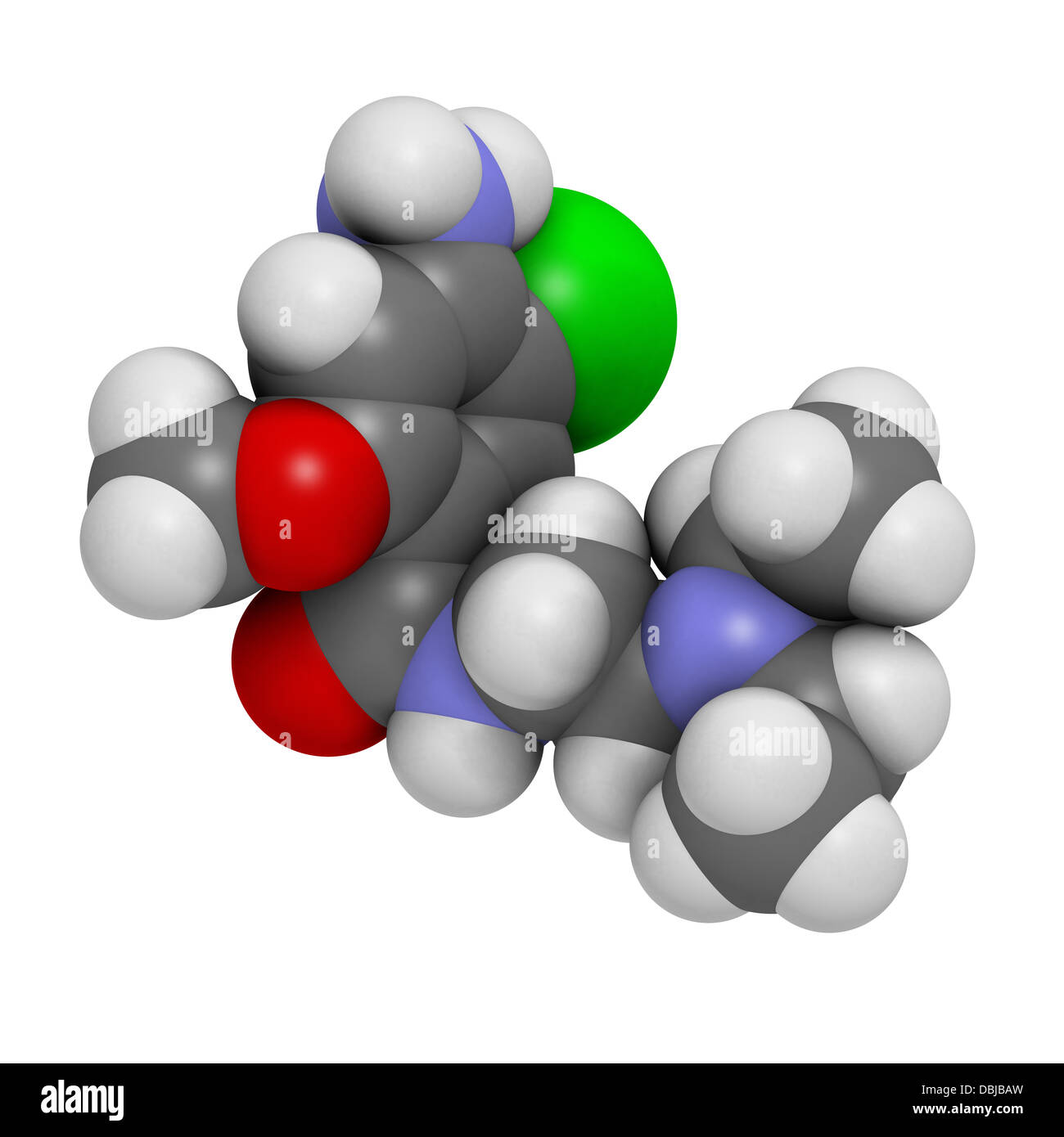 Metoclopramide nausea and vomiting treatment drug, chemical structure ...
