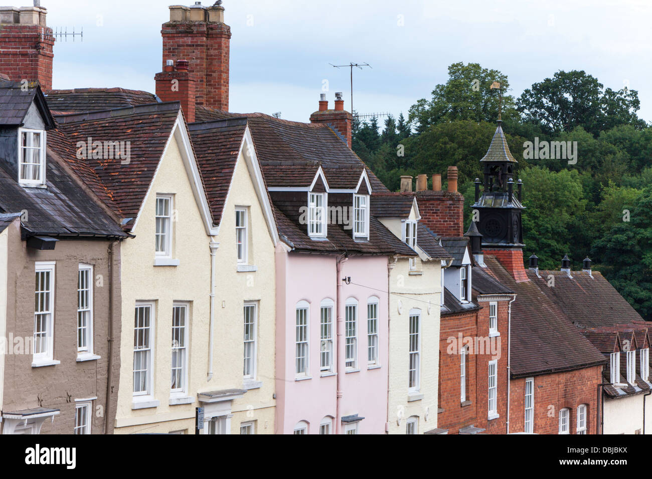 Ludlow architecture in Broad Street, Shropshire, England, UK Stock ...