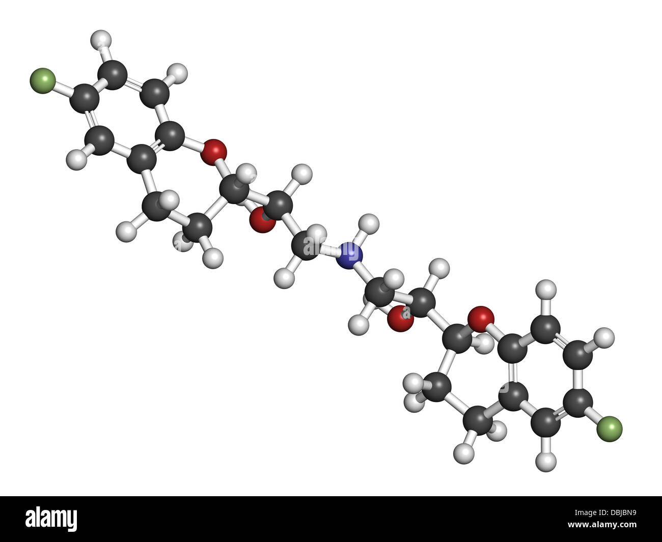 Nebivolol beta blocker drug, chemical structure. Used to treat high ...