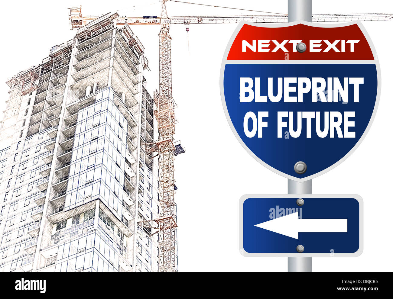 Blueprint of future road sign Stock Photo - Alamy