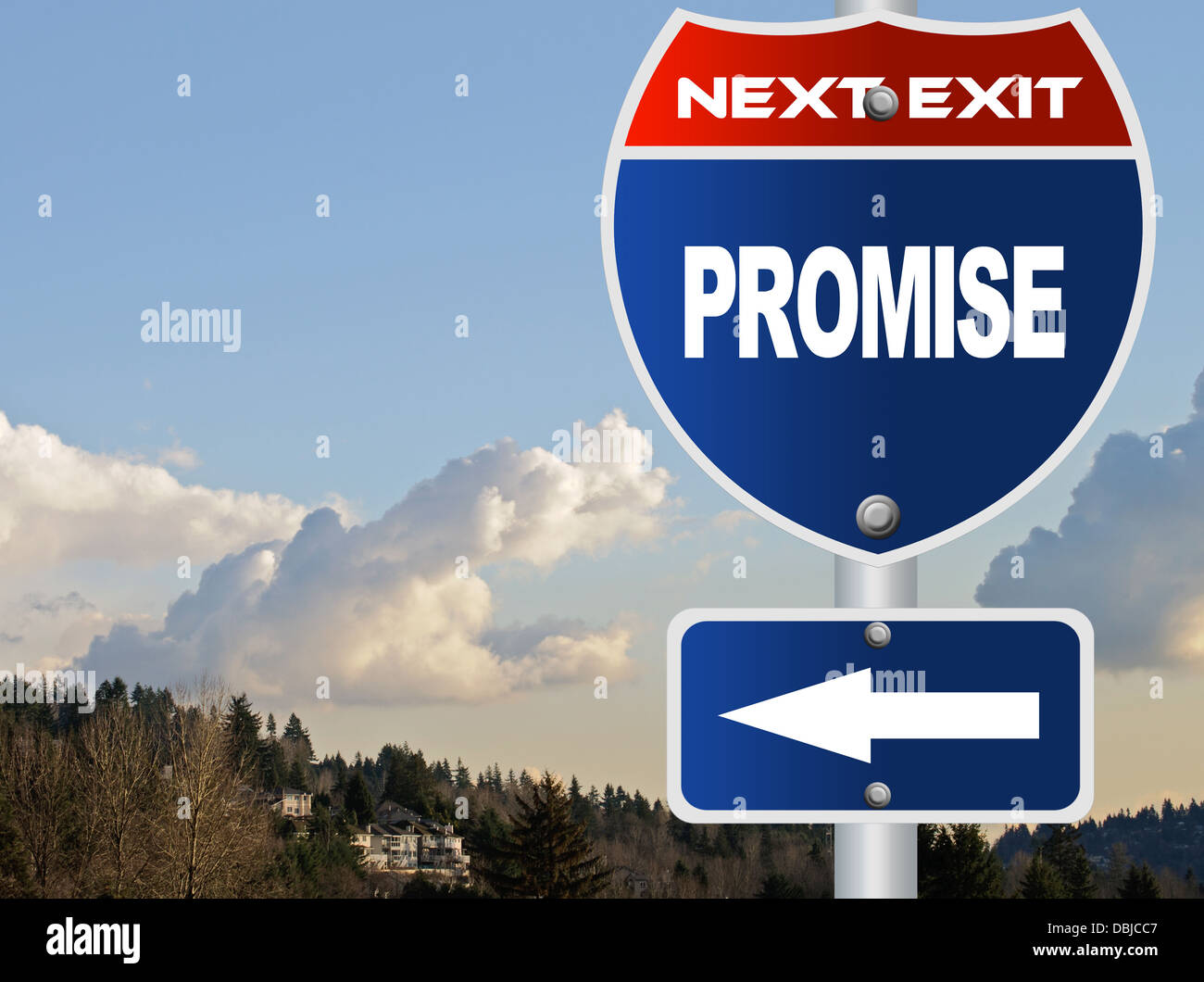 Promise road sign Stock Photo - Alamy