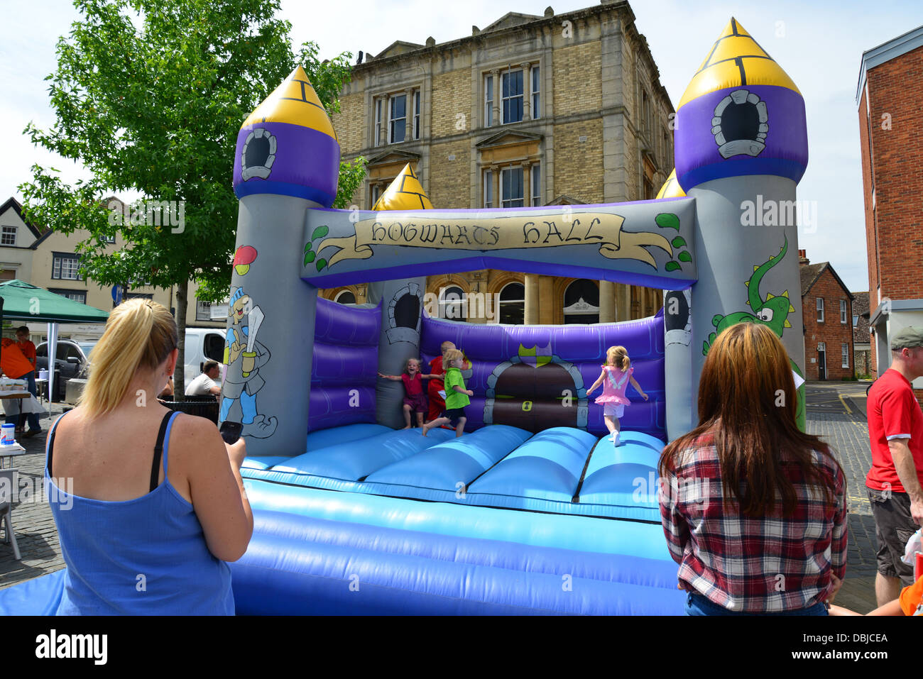 Bouncy castle at Abingdon Music Event, Market Place, Abingdon-on-Thames ...
