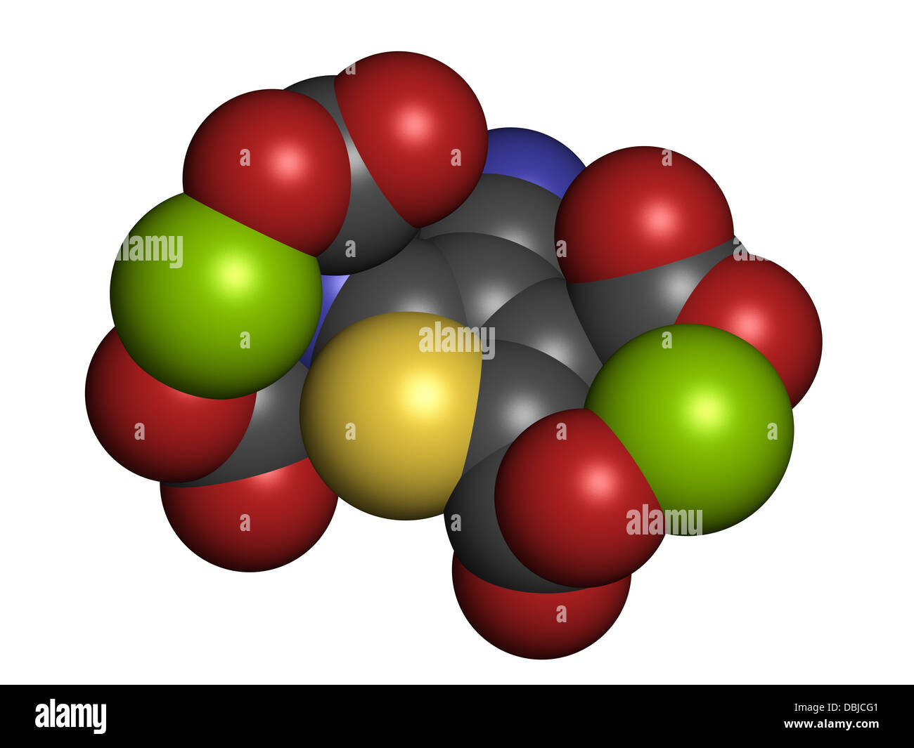 Strontium ranelate osteoporosis drug, chemical structure. Atoms are ...