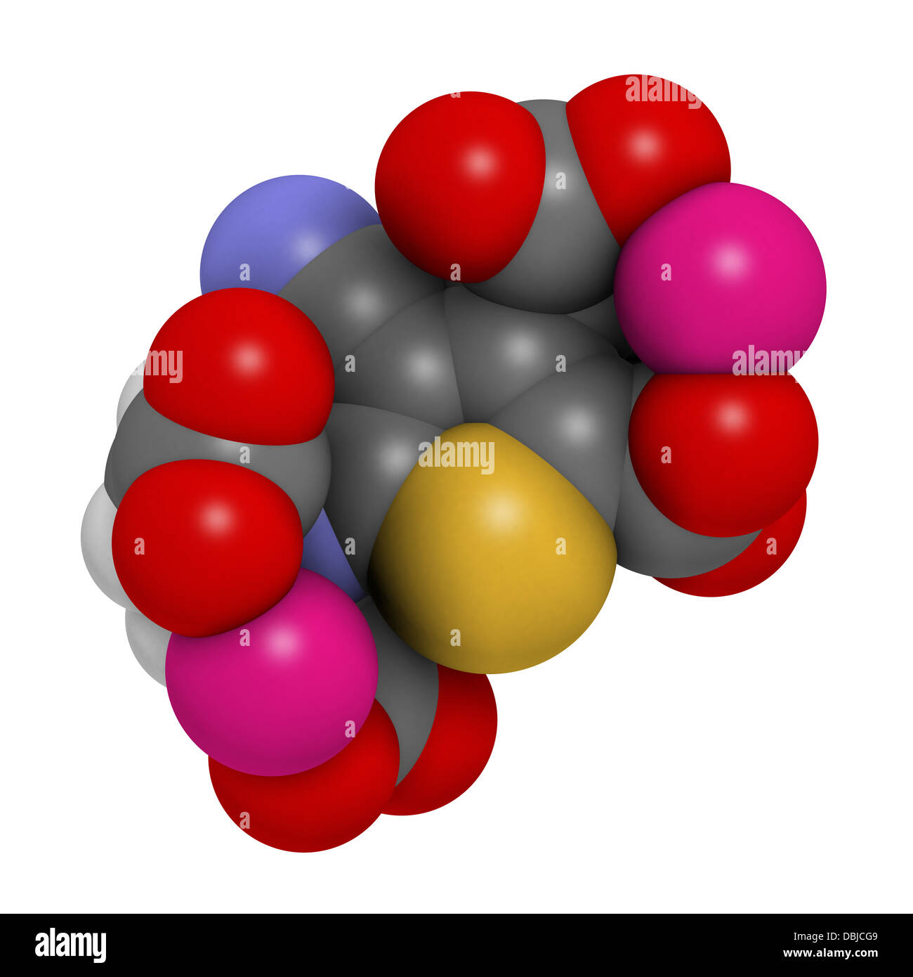 Strontium ranelate osteoporosis drug, chemical structure. Atoms are ...