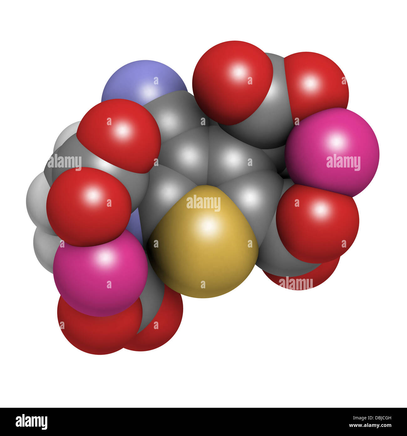 Strontium ranelate osteoporosis drug, chemical structure. Atoms are ...