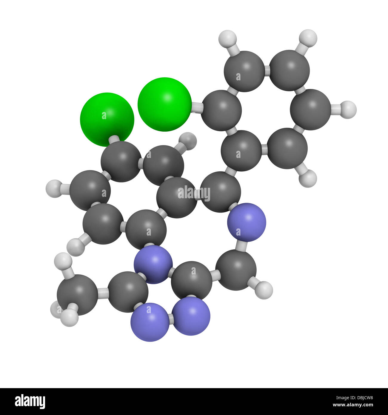 Triazolam insomnia drug (sleeping pill, benzodiazepine class), chemical ...