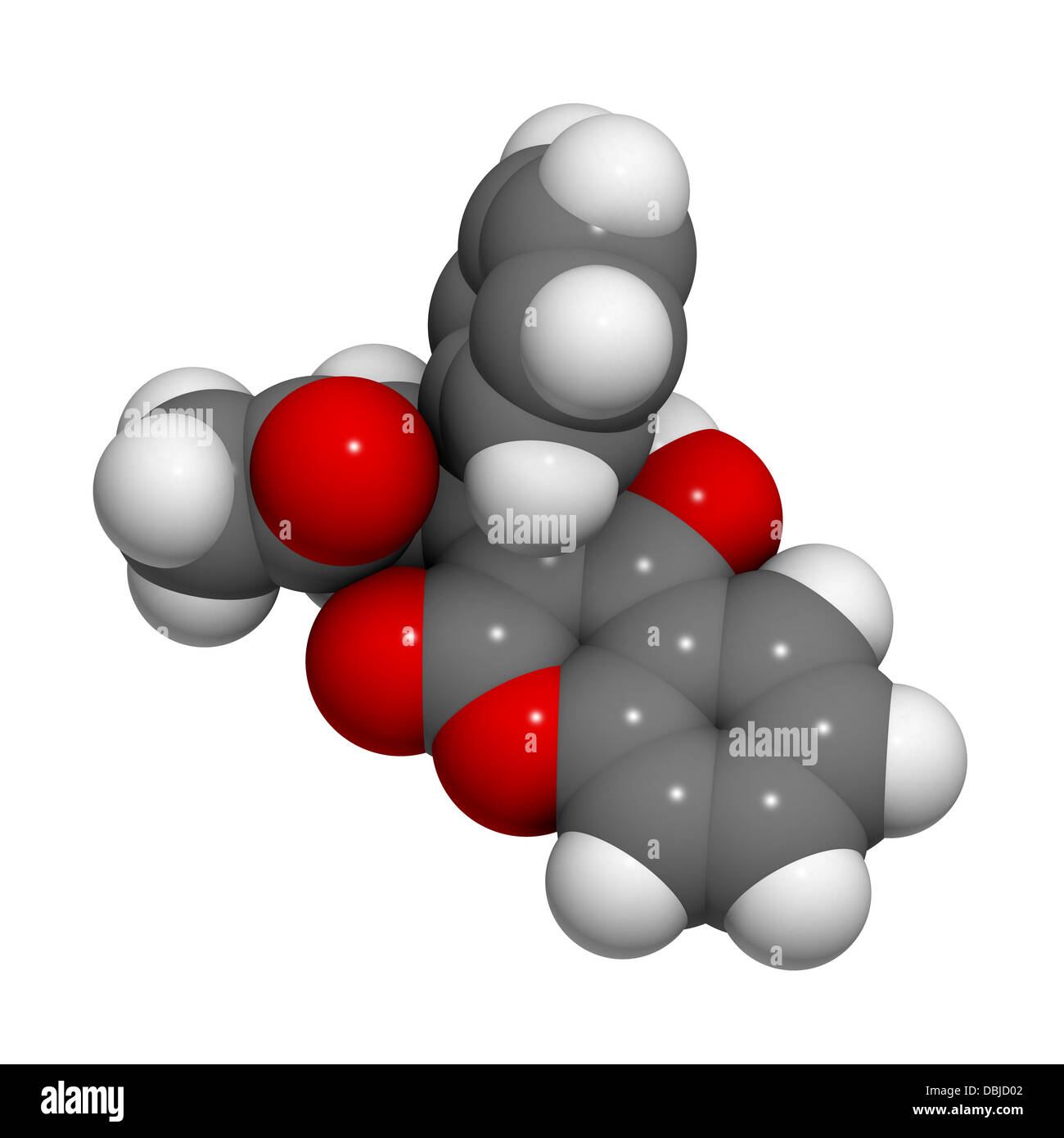 Warfarin anticoagulant drug, chemical structure. Used in thrombosis and ...