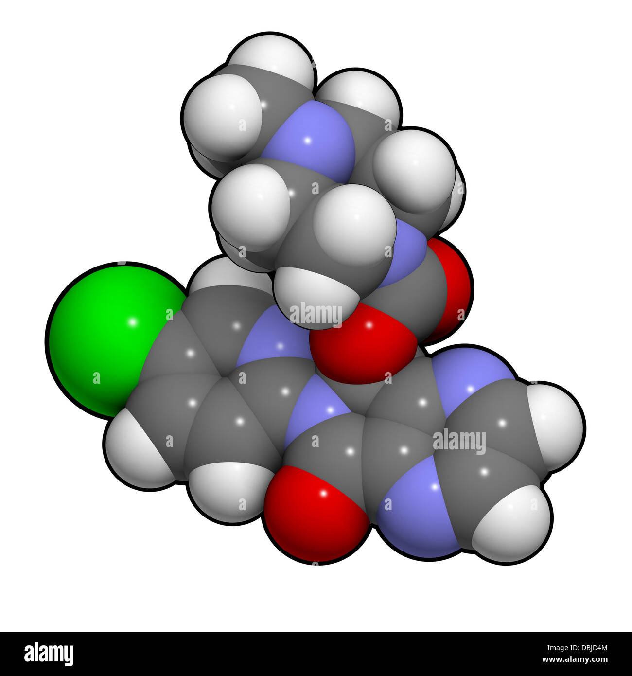 Zopiclone insomnia drug (sleeping pill, z-drug), chemical structure ...
