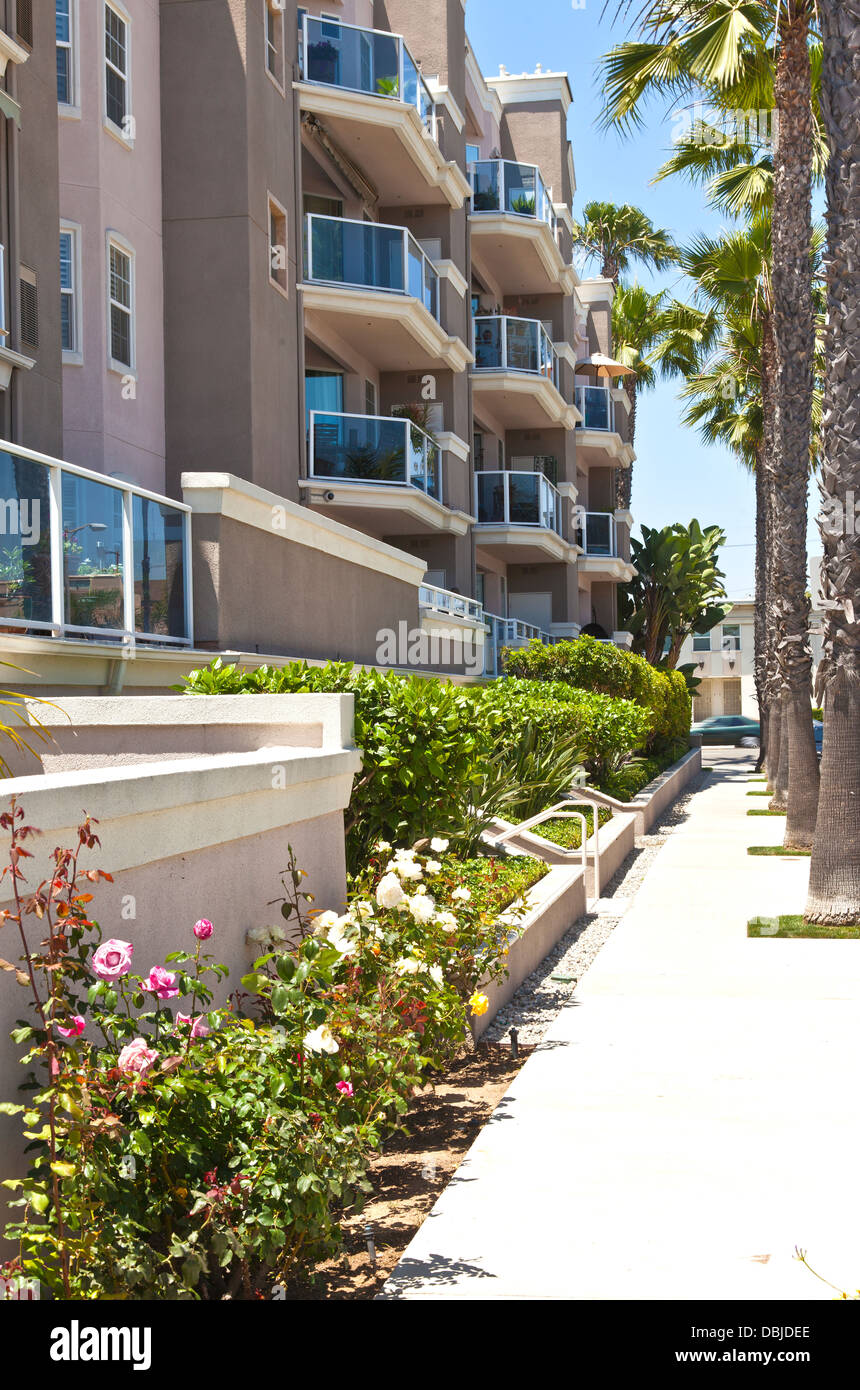 Long Beach condominiums and street view in southern California Stock ...