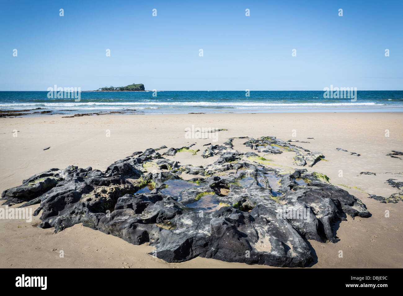 Volcanic Basalt Rocks at Mudjimba Beach on Sunshine Coast, Queensland ...