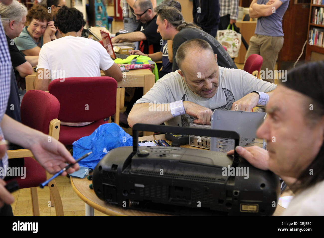 A Restart party, organized by the Restart Project. Volunteer help ...