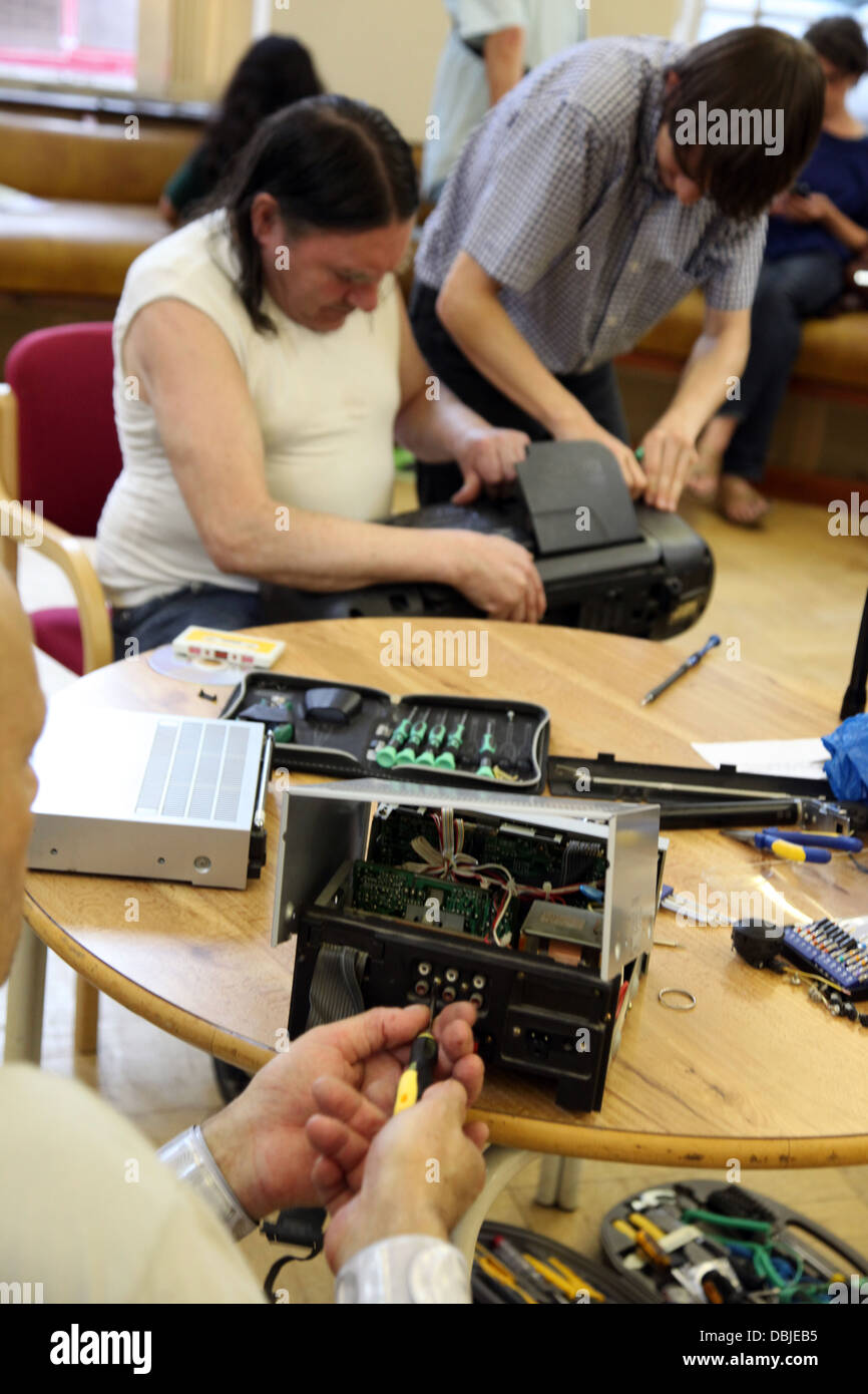 A Restart party, organized by the Restart Project. Volunteer help ...