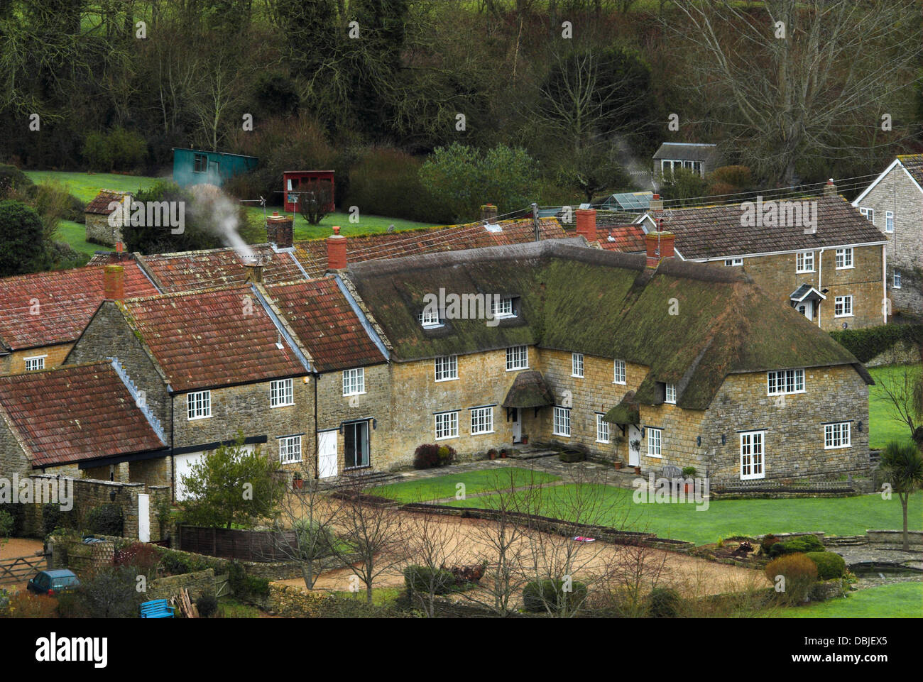 A view of the village of Loders in West Dorset UK Stock Photo - Alamy