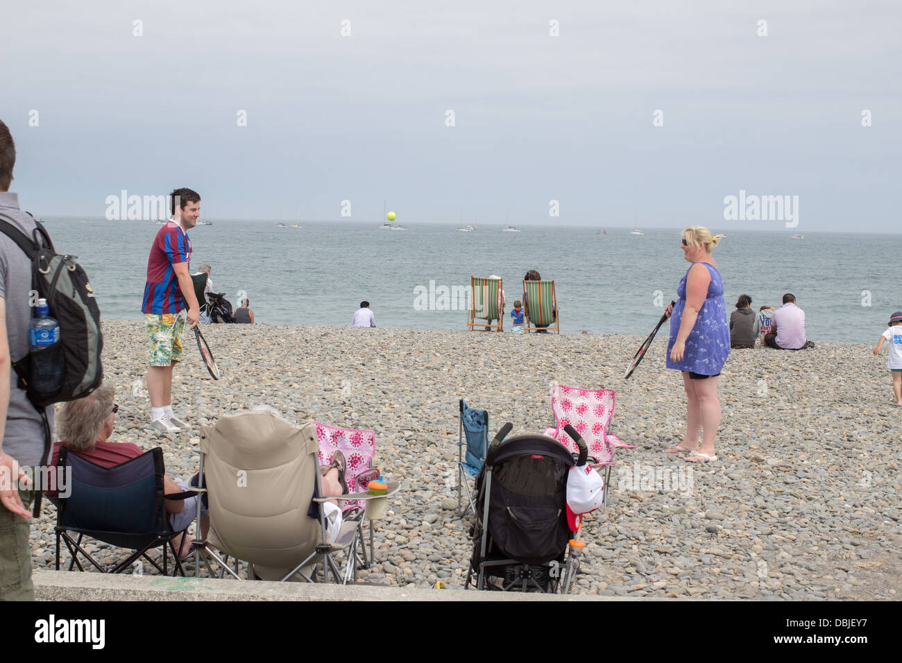People enjoy themselves at the beach in Bray Stock Photo - Alamy