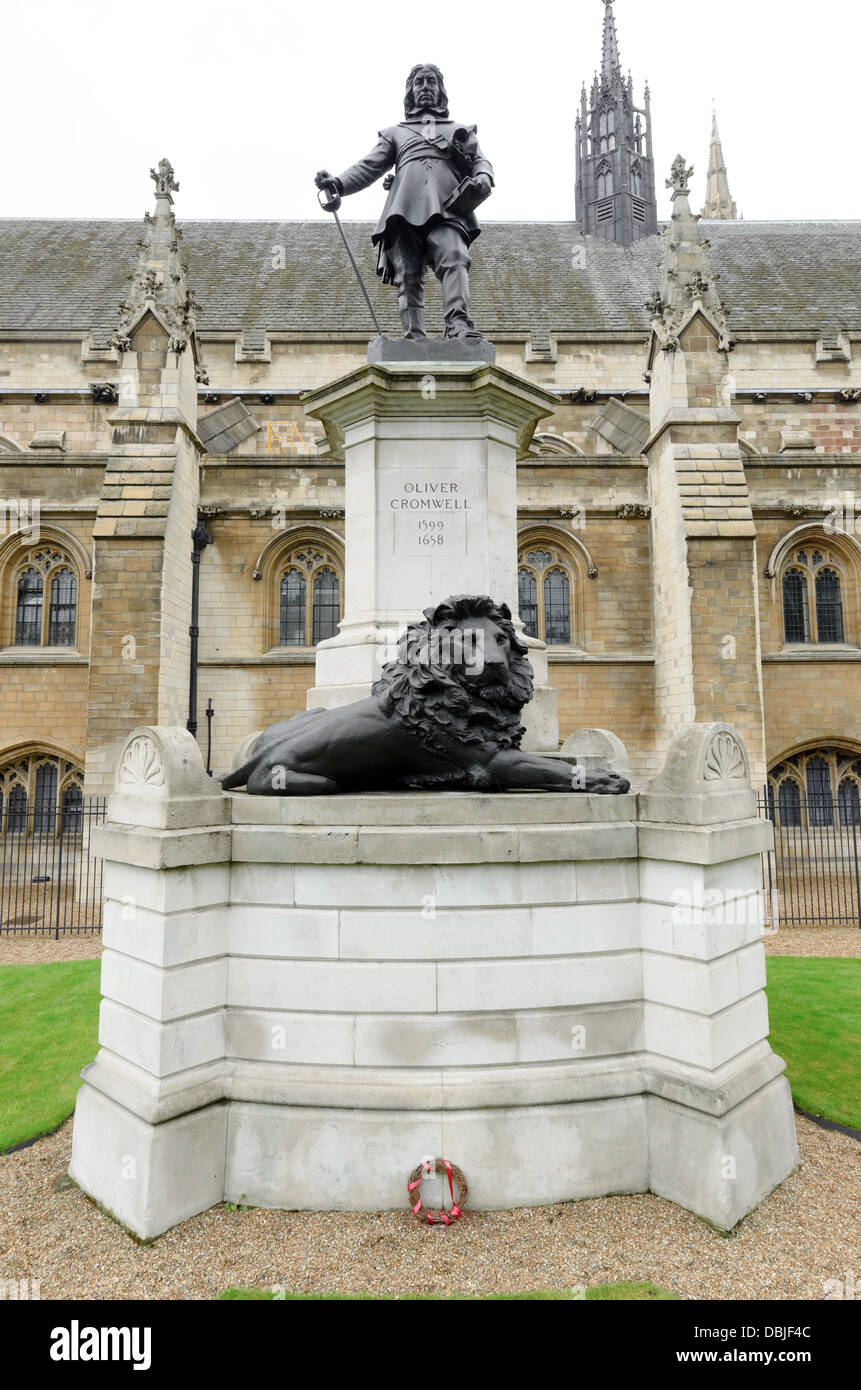London, England - July 14th, 2012: Lord Oliver Cromwell statue outside ...