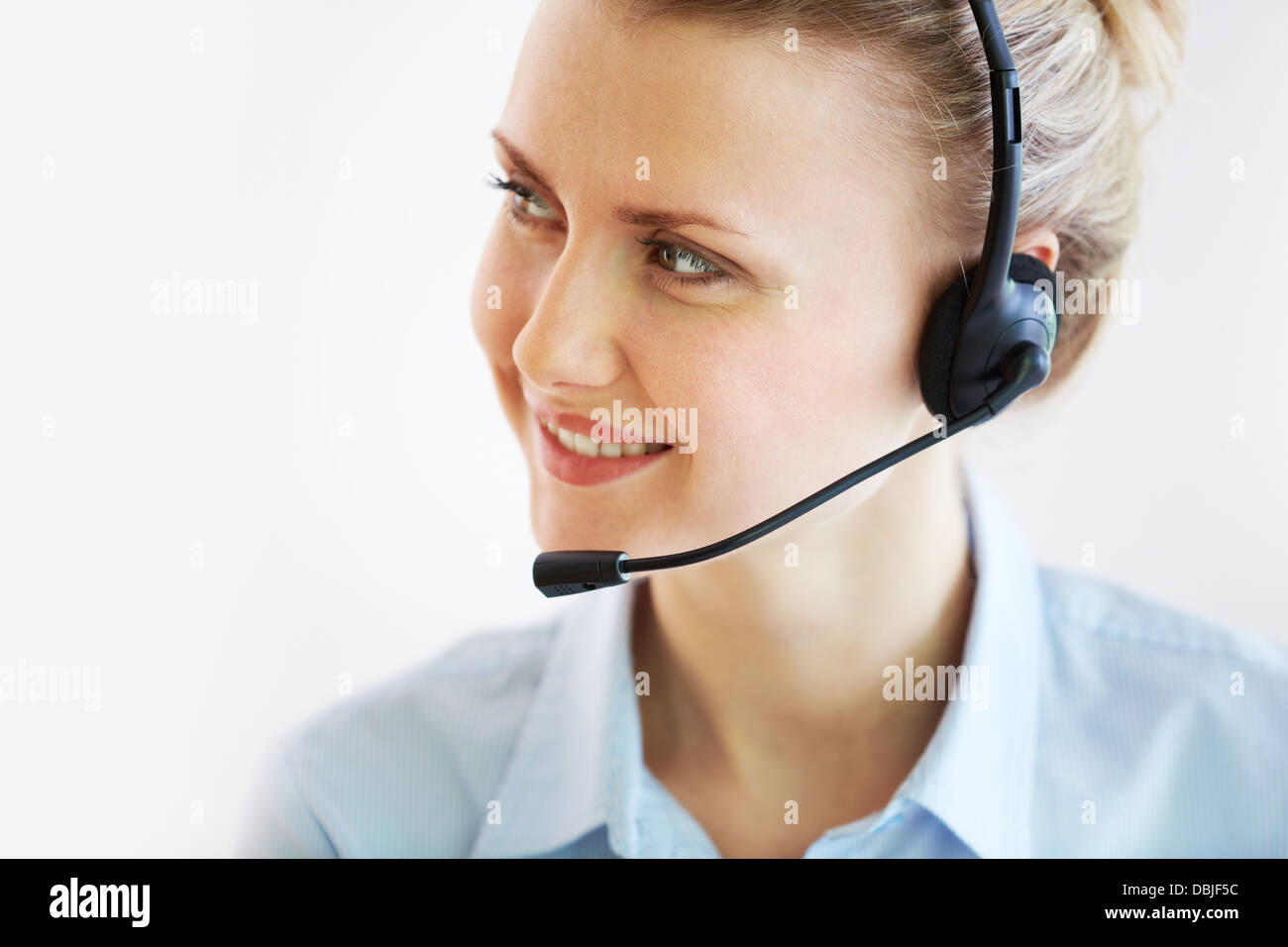 Portrait of a friendly customer support representative being ready to ...