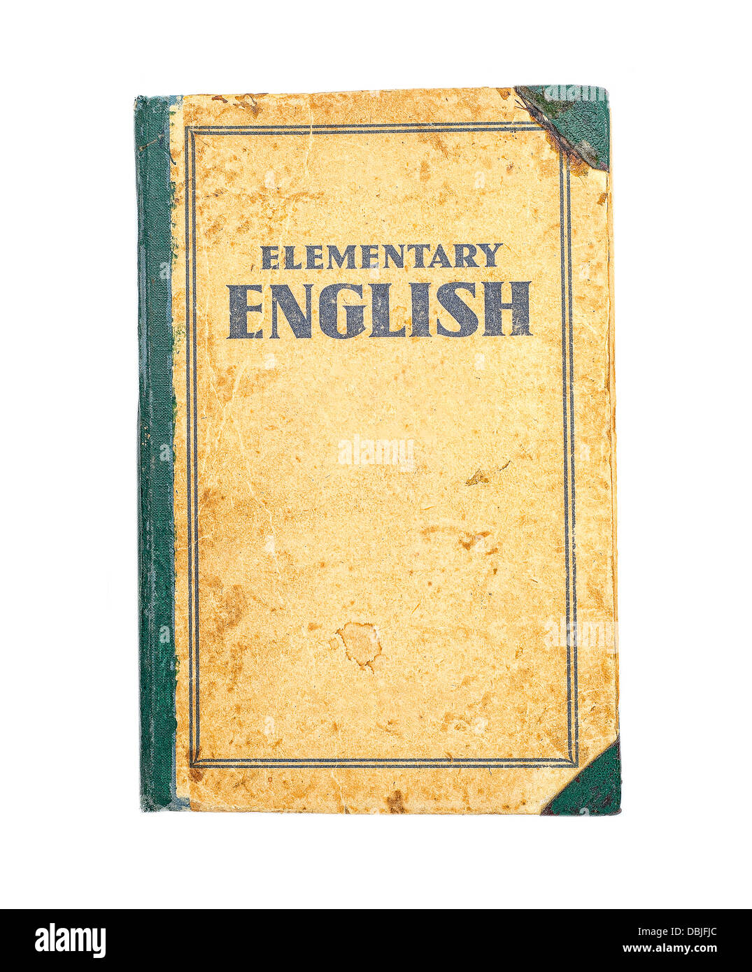 Very old English textbook on white background Stock Photo - Alamy
