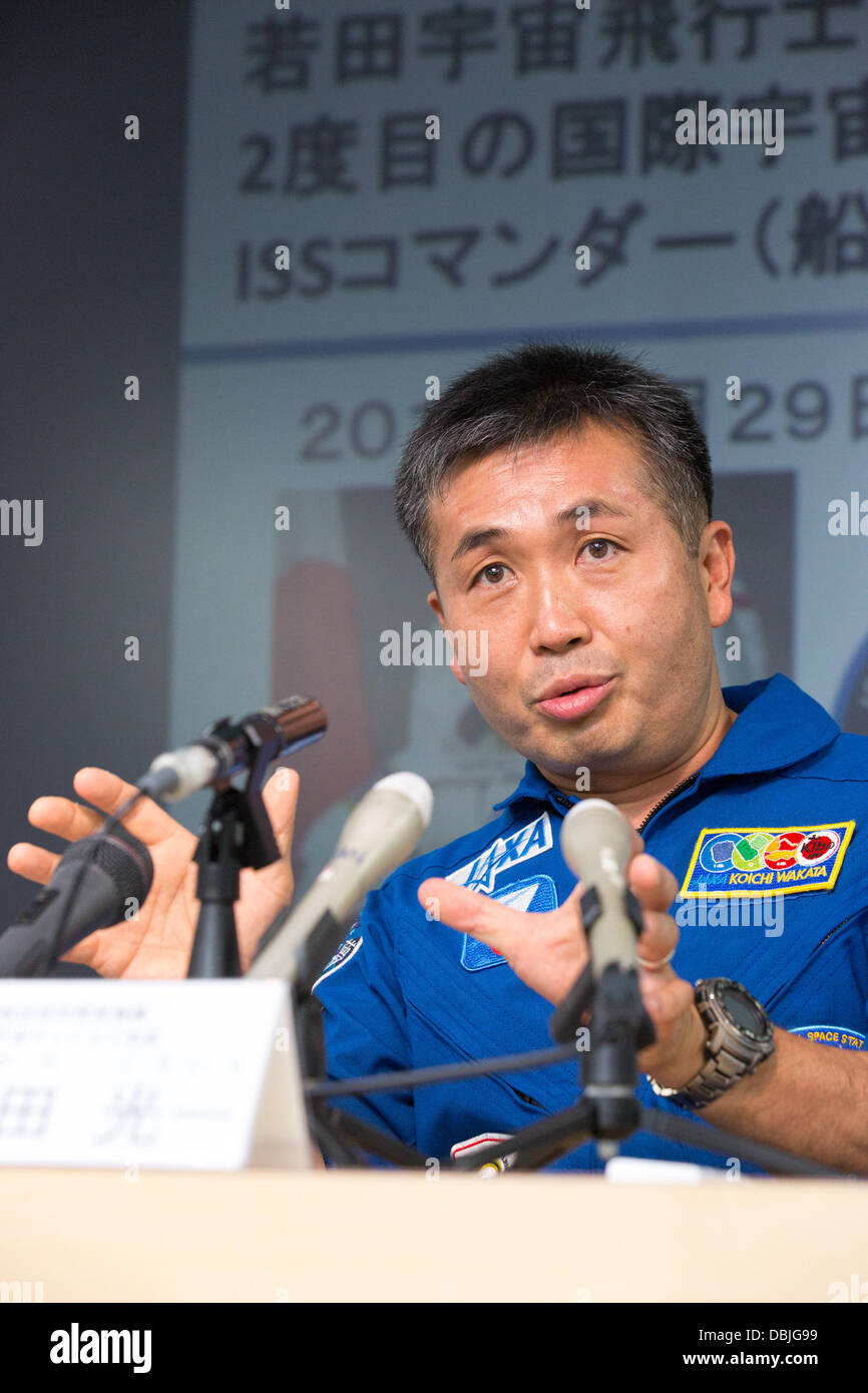 July 29, 2013, Tsukuba, Japan - Japanese astronaut Koichi Wakata talks ...