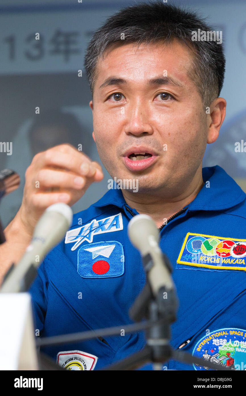 July 29, 2013, Tsukuba, Japan - Japanese astronaut Koichi Wakata talks ...