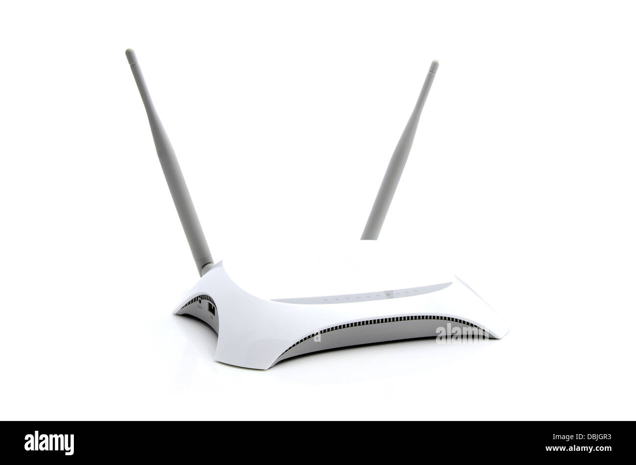 White router for wi-fi on a light background Stock Photo - Alamy