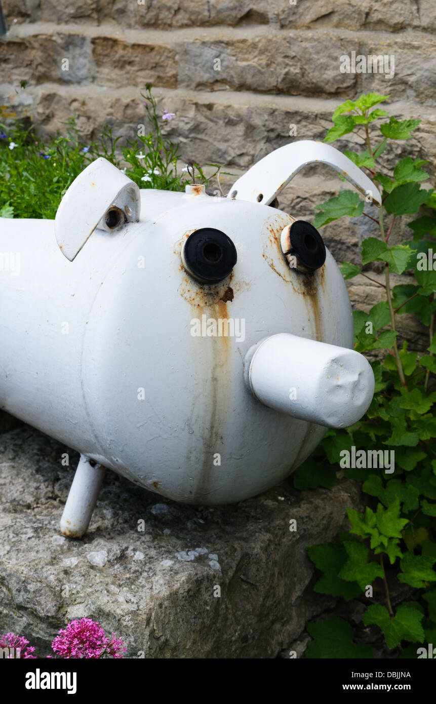 A pig made from an old gas tank Stock Photo - Alamy