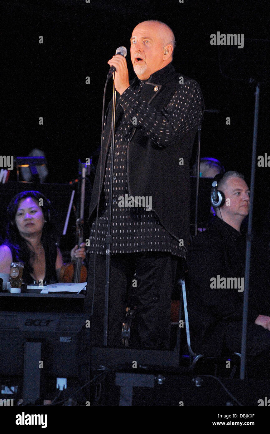 Peter Gabriel performs on stage at the Molson Canadian Amphitheatre ...