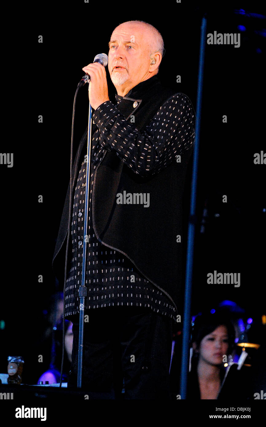 Peter Gabriel performs on stage at the Molson Canadian Amphitheatre ...