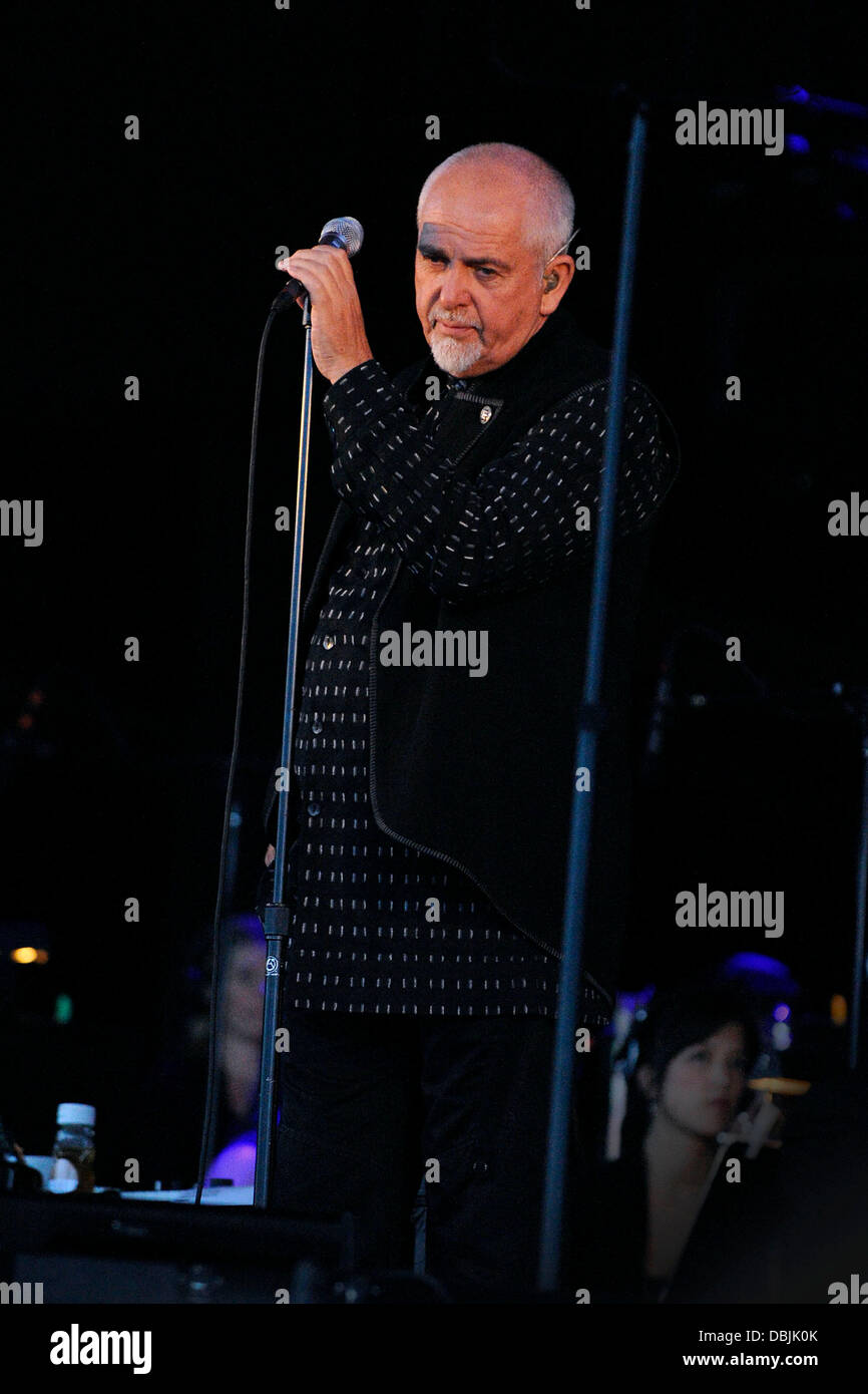 Peter Gabriel performs on stage at the Molson Canadian Amphitheatre ...