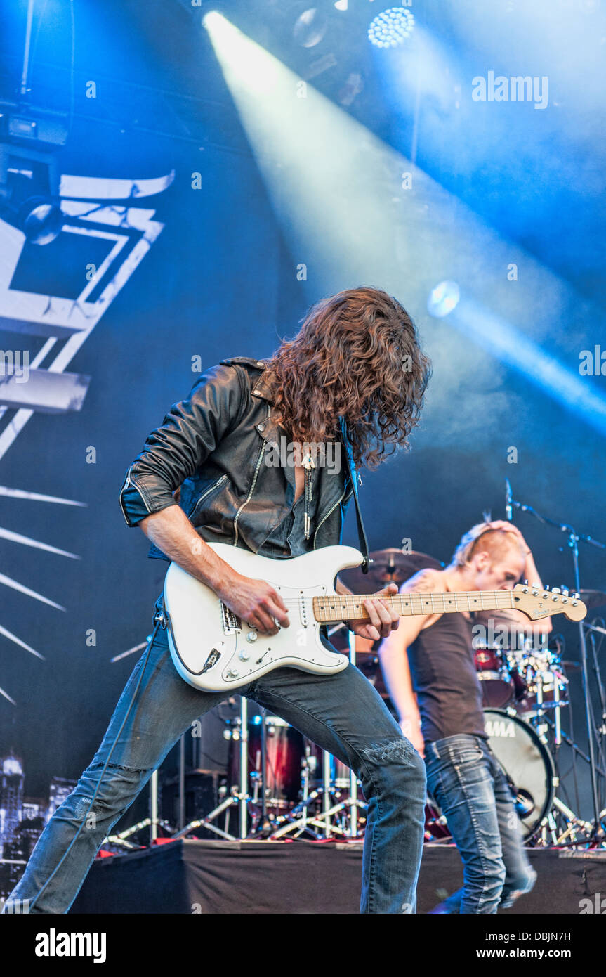 An image of H.E.A.T guitarist Eric Rivers performing at the Helsingborg ...