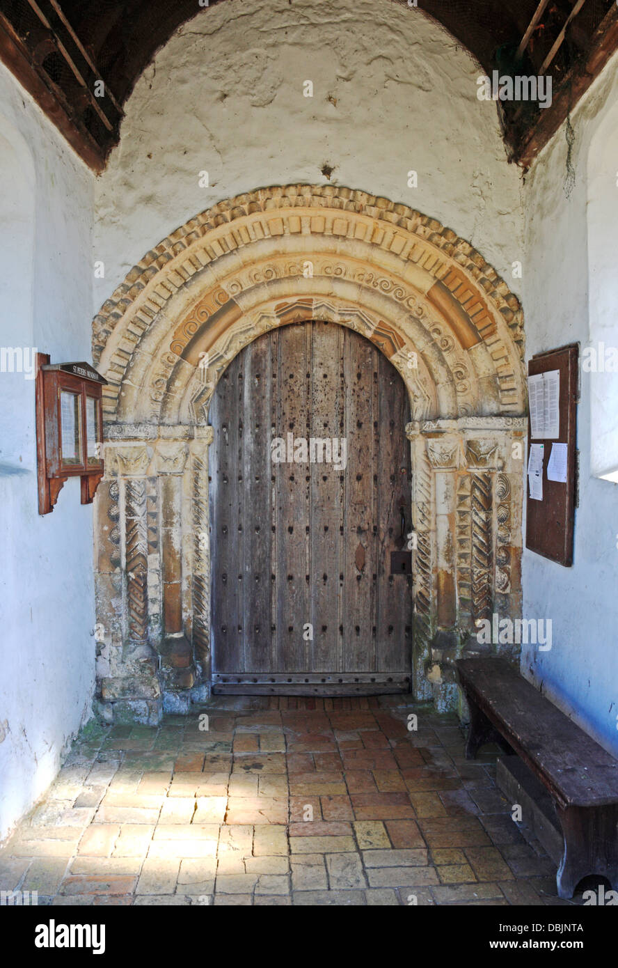 A fine Norman doorway in the south porch of the parish church of St ...