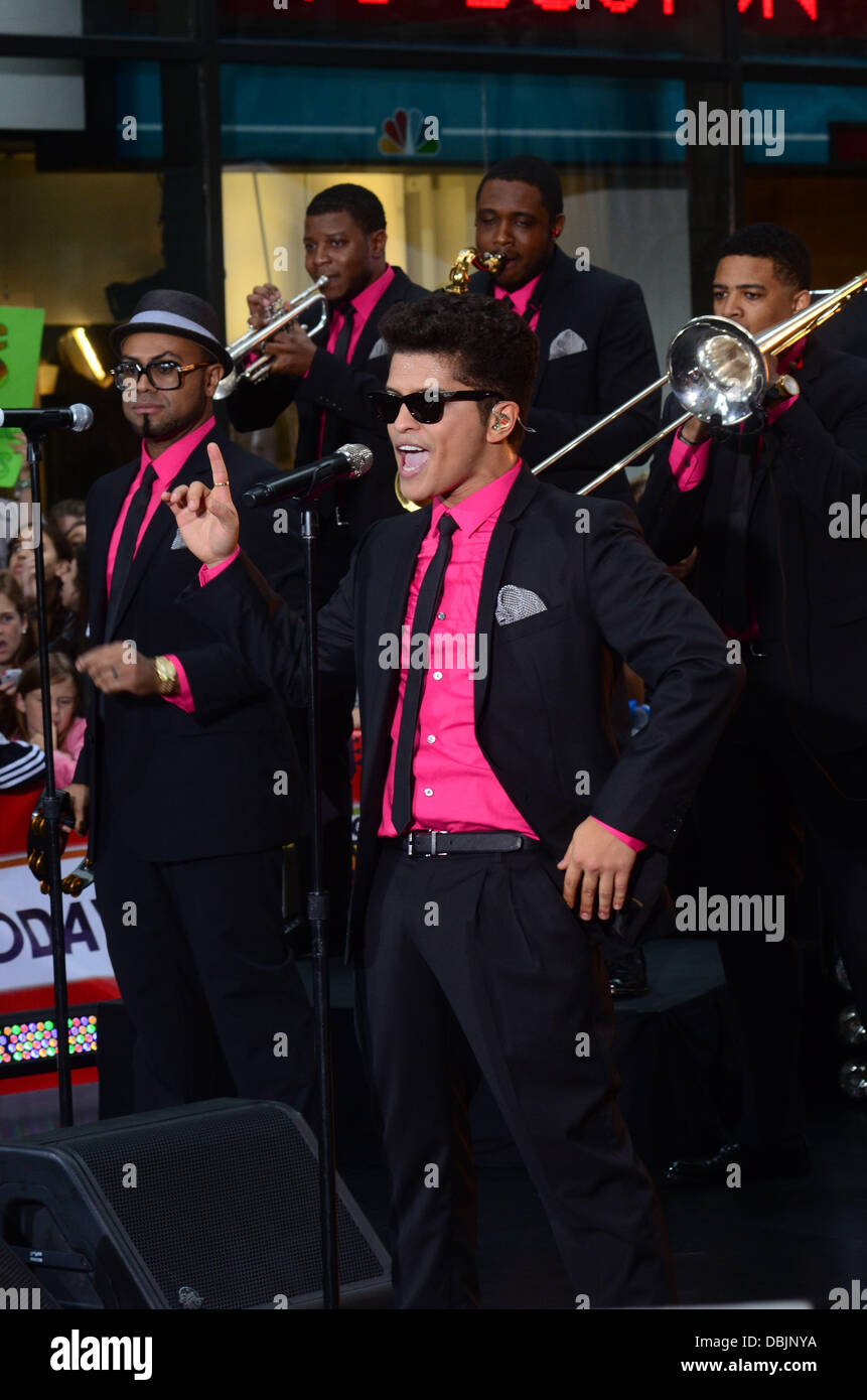 Bruno Mars performing live at Rockefeller Center as part of the 'Today ...