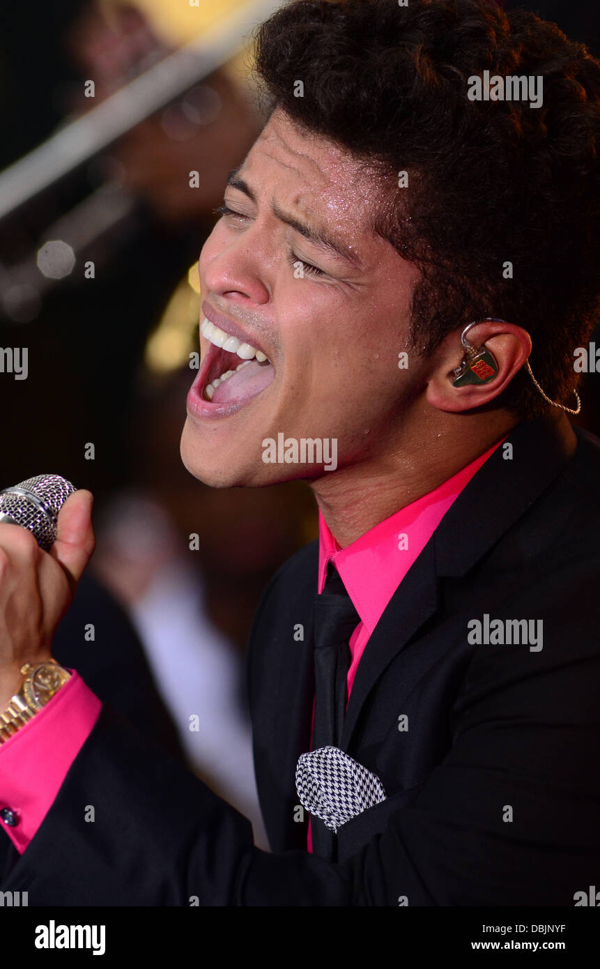 Bruno Mars performing live at Rockefeller Center as part of the 'Today ...