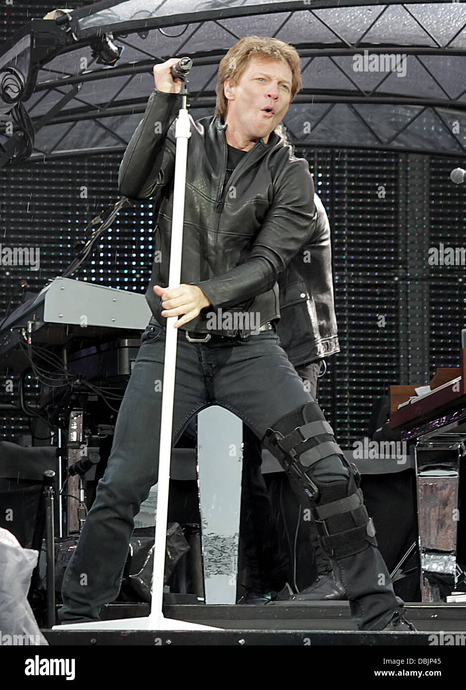Jon Bon Jovi Bon Jovi performing at Manchester Cricket Ground Old ...