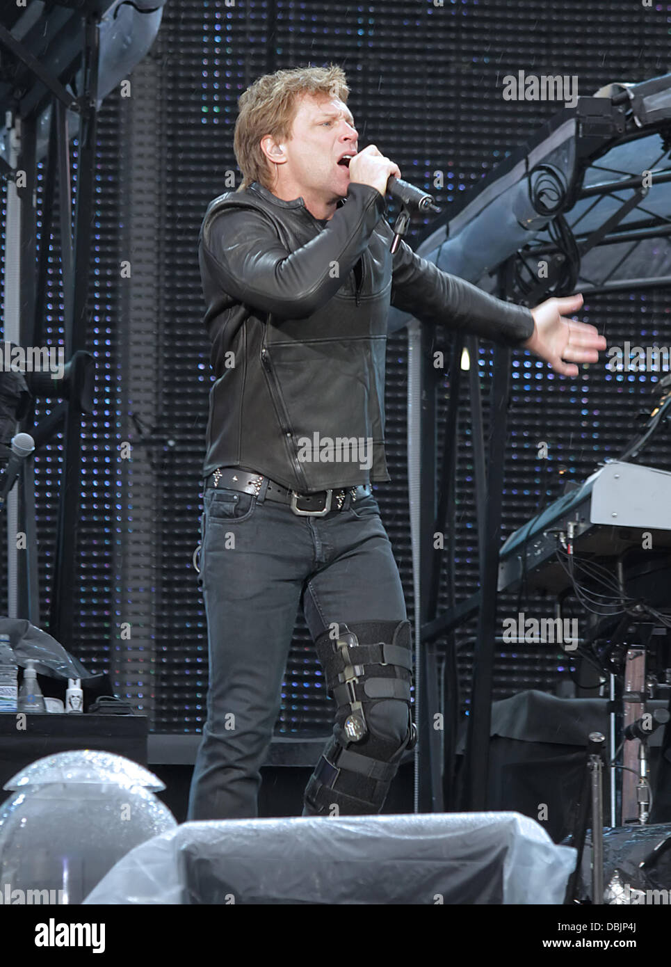 Jon Bon Jovi Bon Jovi performing at Manchester Cricket Ground Old ...