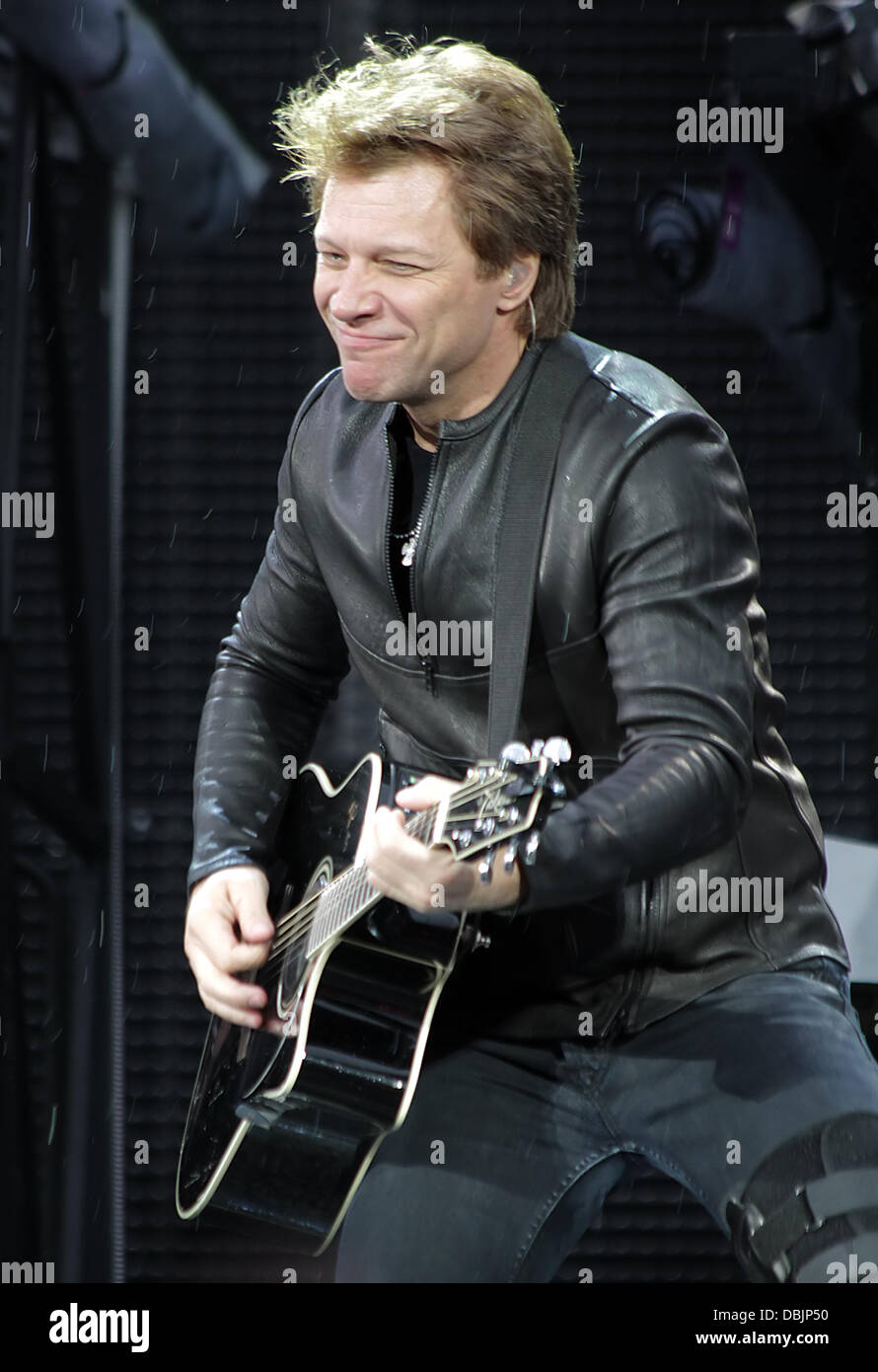 Jon Bon Jovi Bon Jovi performing at Manchester Cricket Ground Old ...