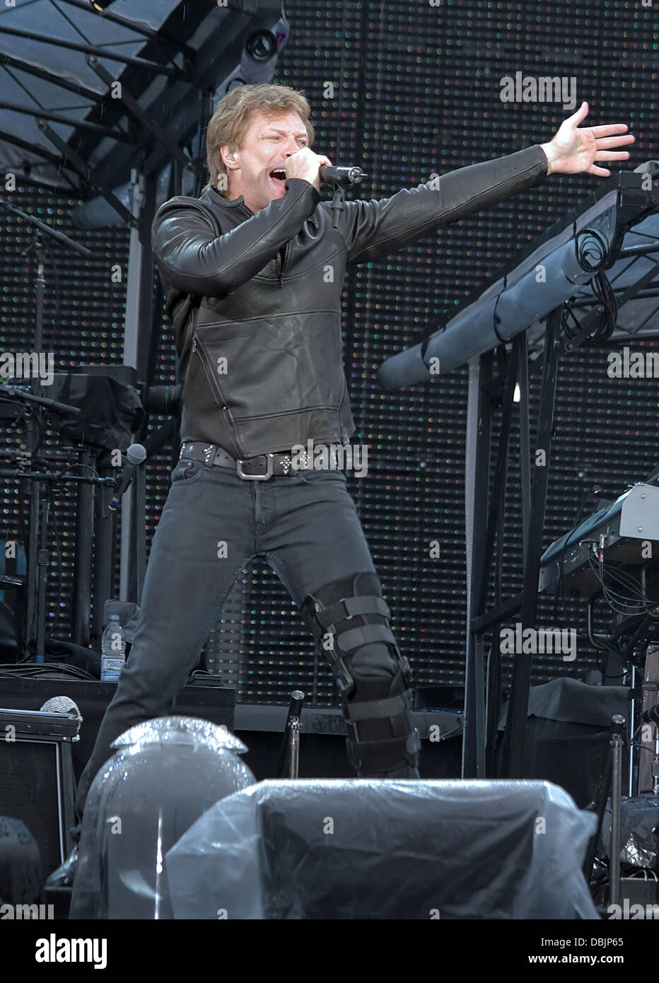 Jon Bon Jovi Bon Jovi performing at Manchester Cricket Ground Old ...