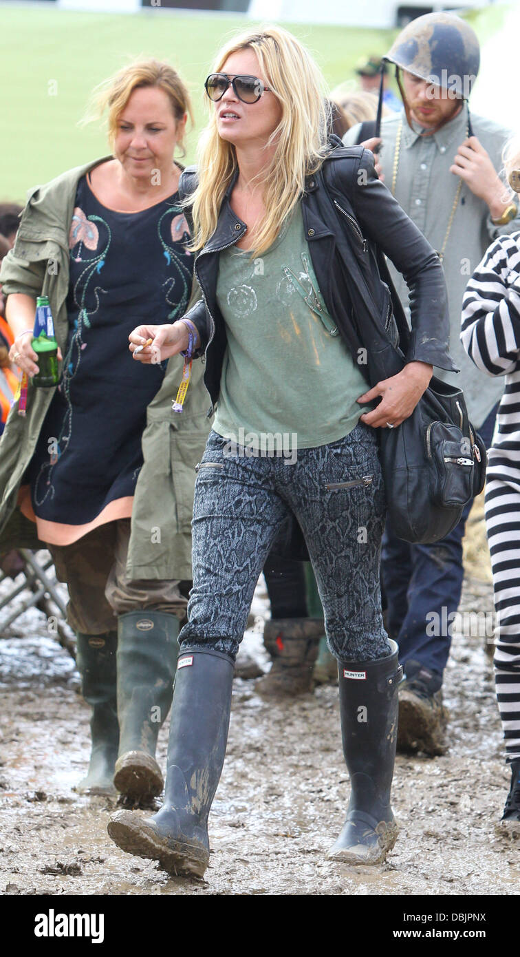 Kate Moss Celebrities at The 2011 Glastonbury Music Festival held at ...