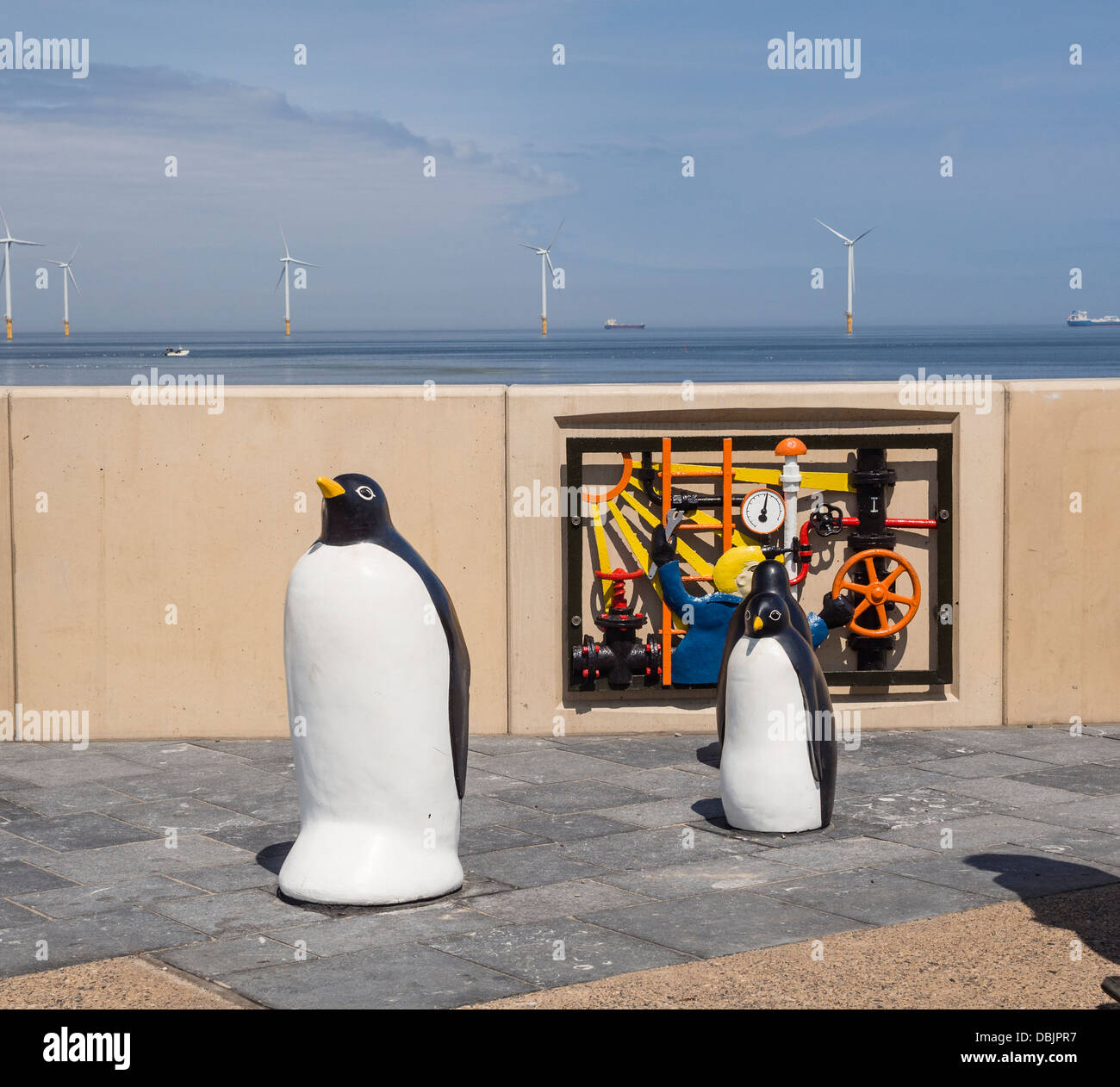 Redcar Cleveland UK penguin bollards and sculptures on regenerated ...