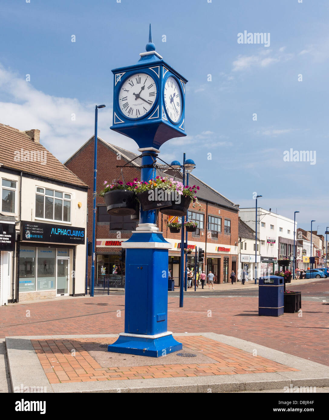 Clock in High Street Redcar Cleveland UK Stock Photo - Alamy