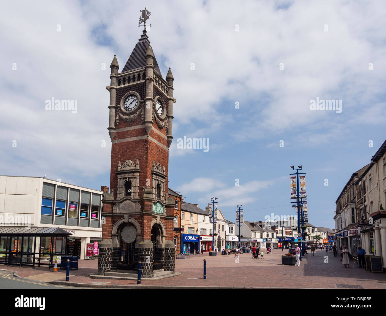 Victorian Town Clock in High Street Redcar Cleveland UK Stock Photo - Alamy