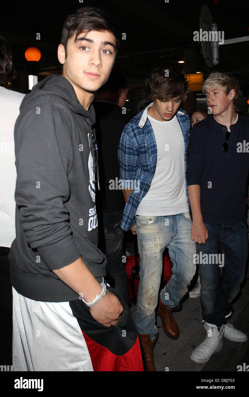 Zain Malik of One Direction arriving at Heathrow airport on a flight ...