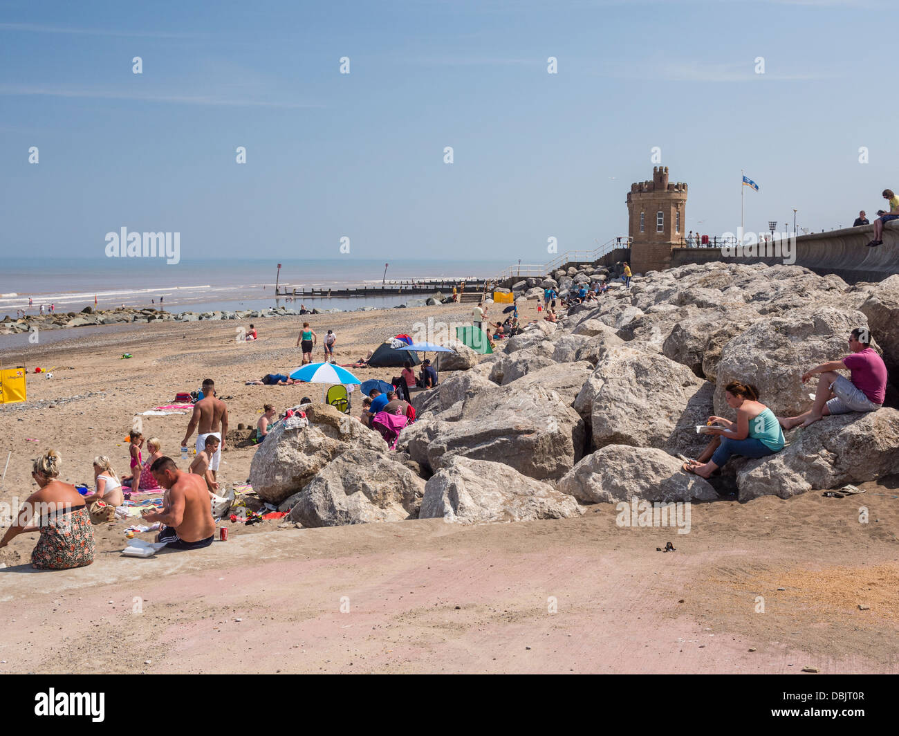 Withernsea East Yorkshire UK. Beach and Rock Armour Stock Photo - Alamy
