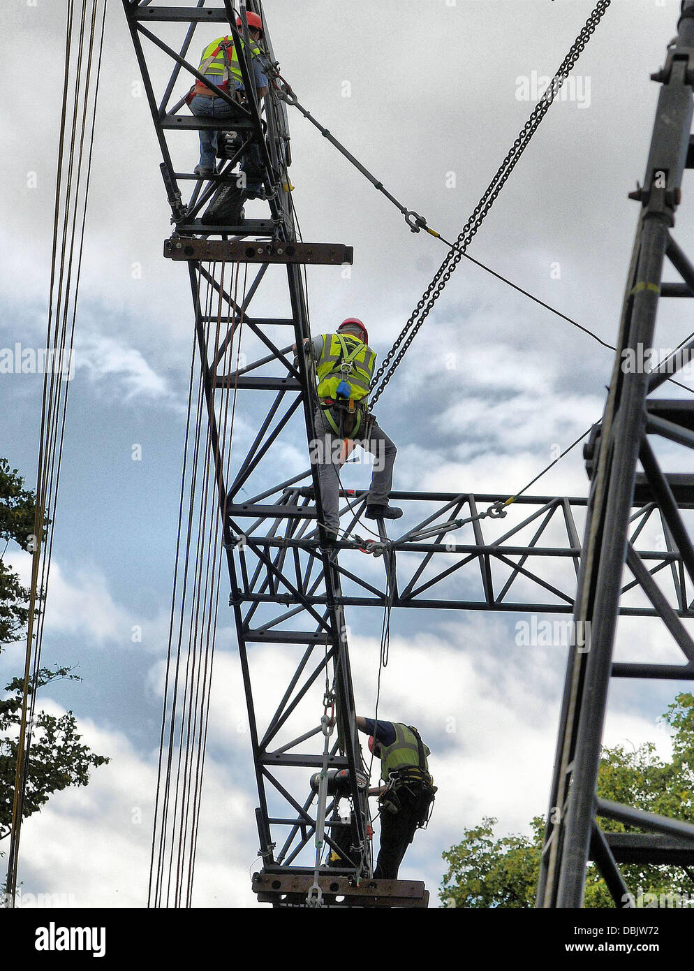 A stage set being built on the 2nd day for the two upcoming Bon Jovi ...