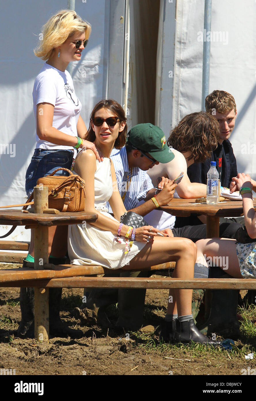 Pixie Geldof and Alexa Chung Celebrities at The 2011 Glastonbury Music ...
