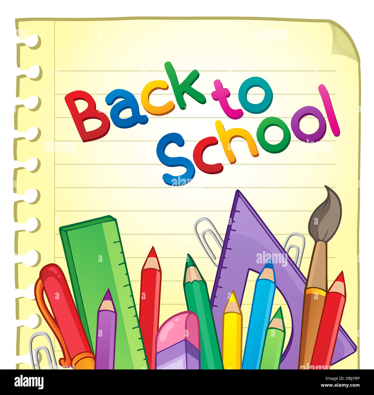 Back to school theme 6 - picture illustration Stock Photo - Alamy