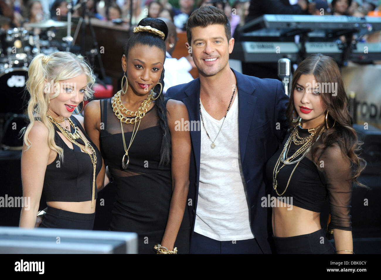 Singer Robin Thicke performs on NBC's 'Today' at Rockefeller Plaza on ...