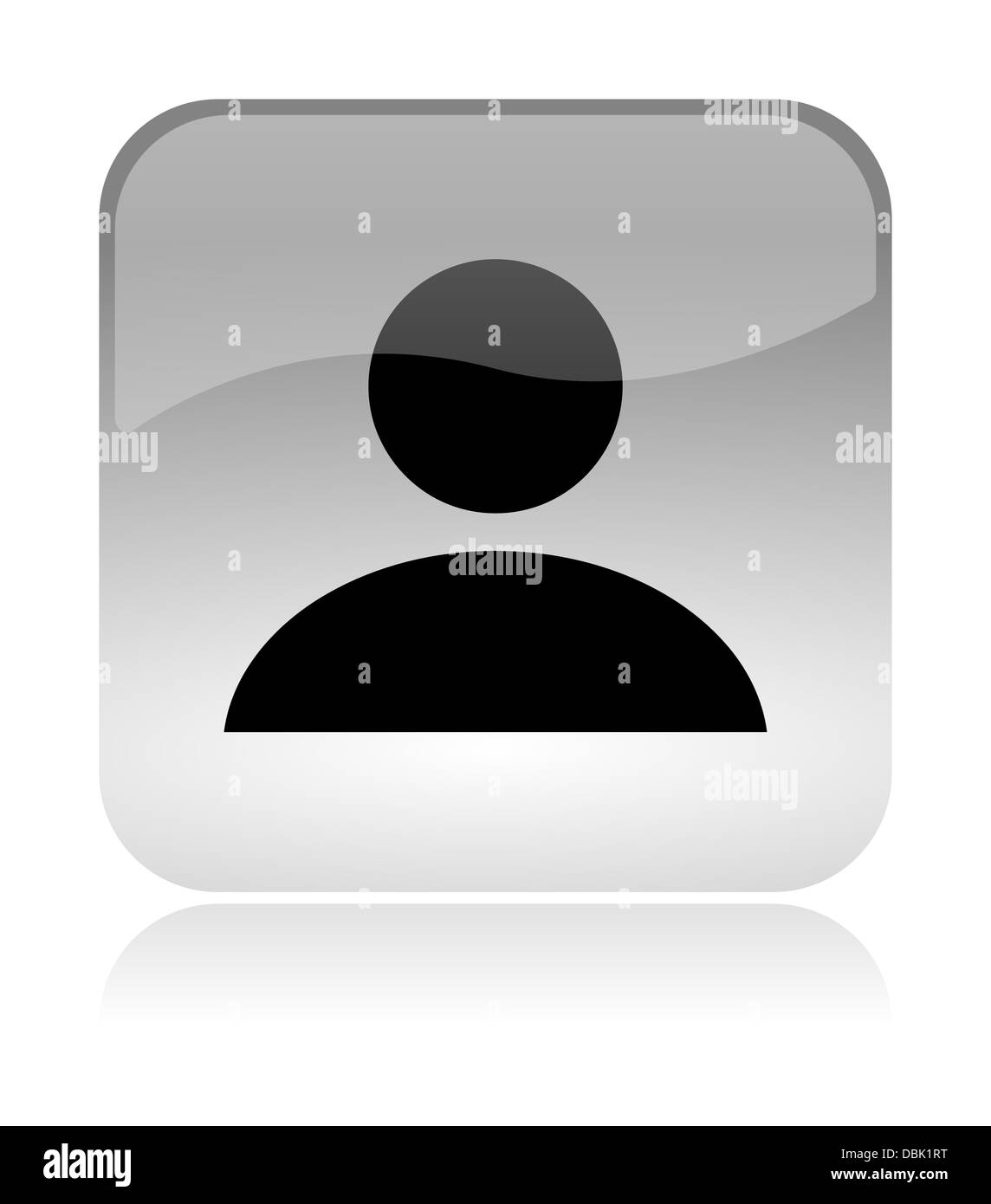 User profile white, transparent and glossy web interface icon with ...