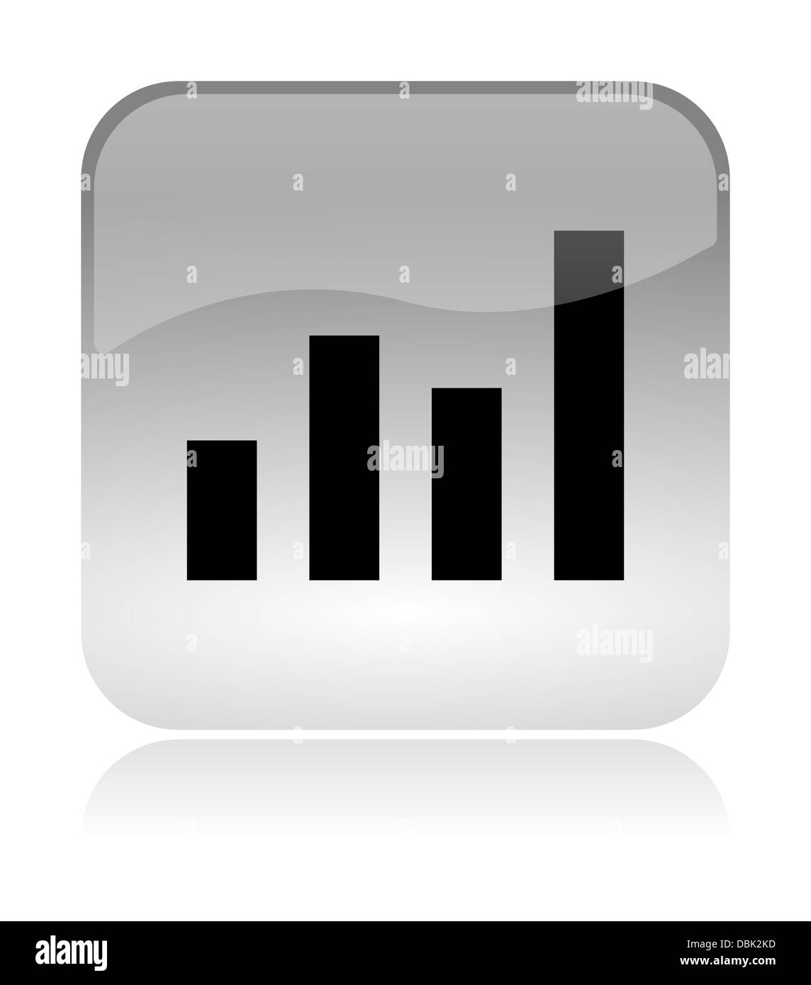 Statistics chart white, transparent and glossy web interface icon with ...