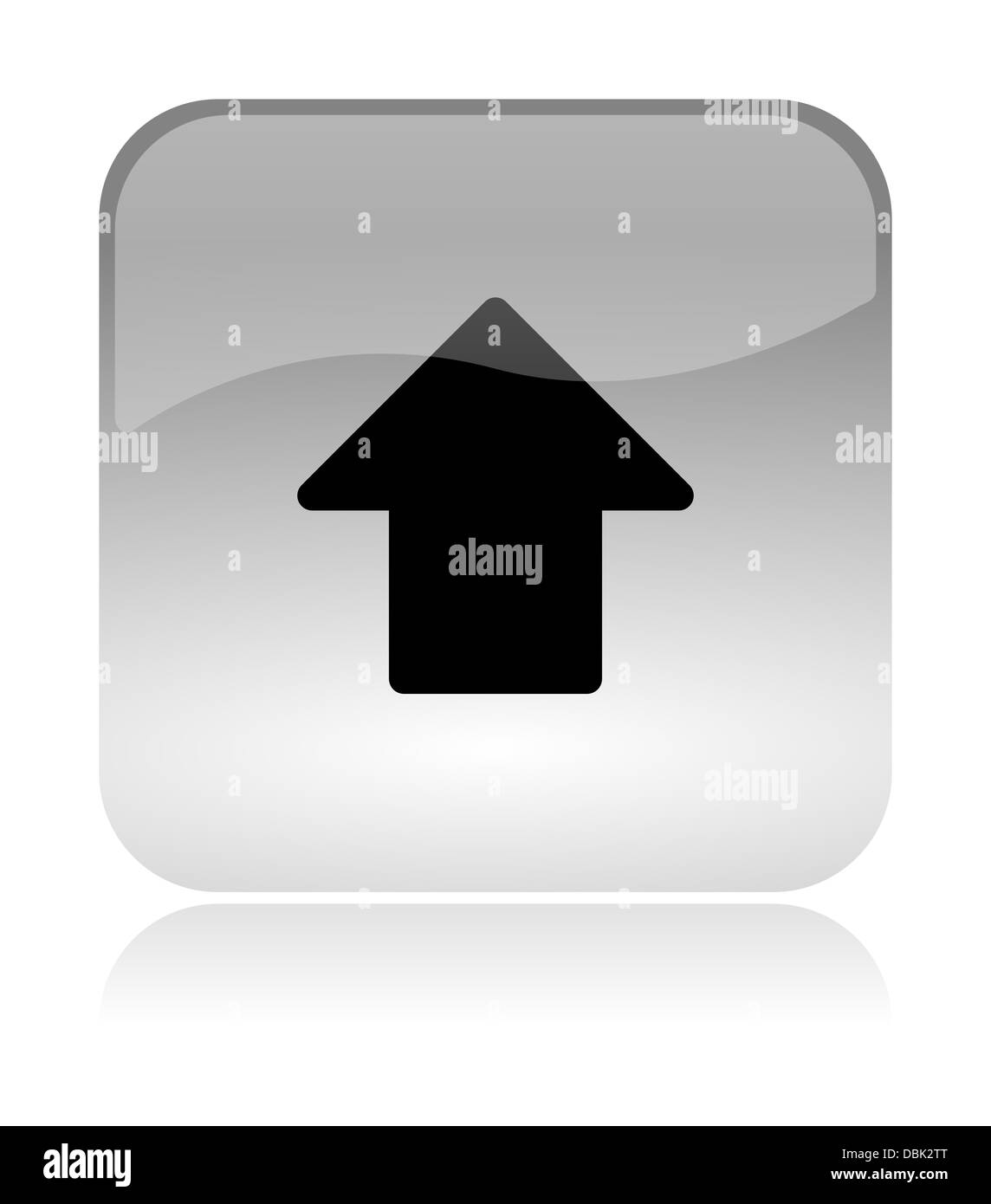 Up arrow top, white, transparent and glossy web interface icon with ...